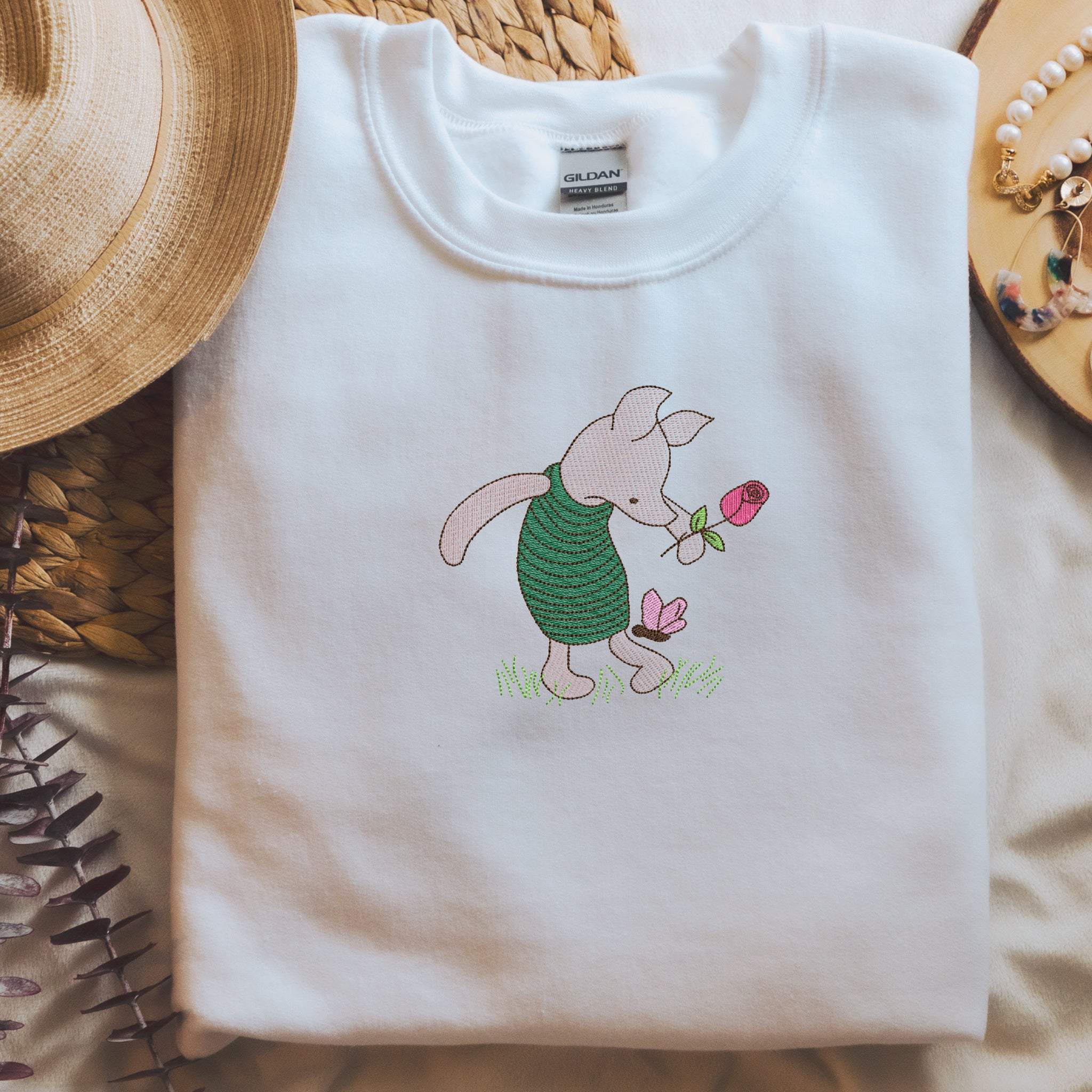 Piglet Butterfly Love – Digital Stitch Empire