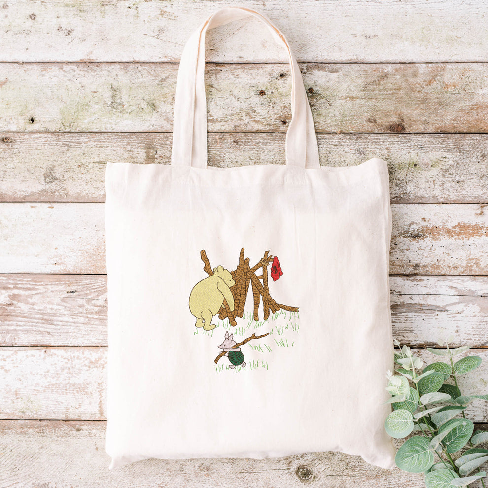 Pooh & Piglet Building Eeyore Home – Digital Stitch Empire