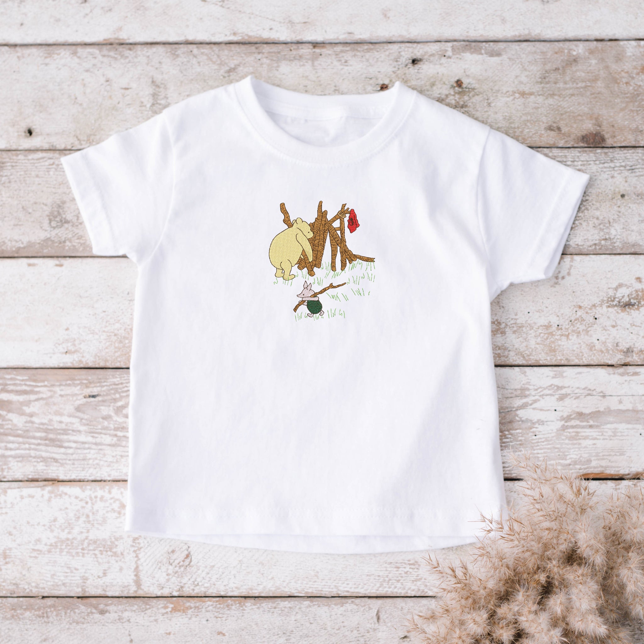 Pooh & Piglet Building Eeyore Home – Digital Stitch Empire