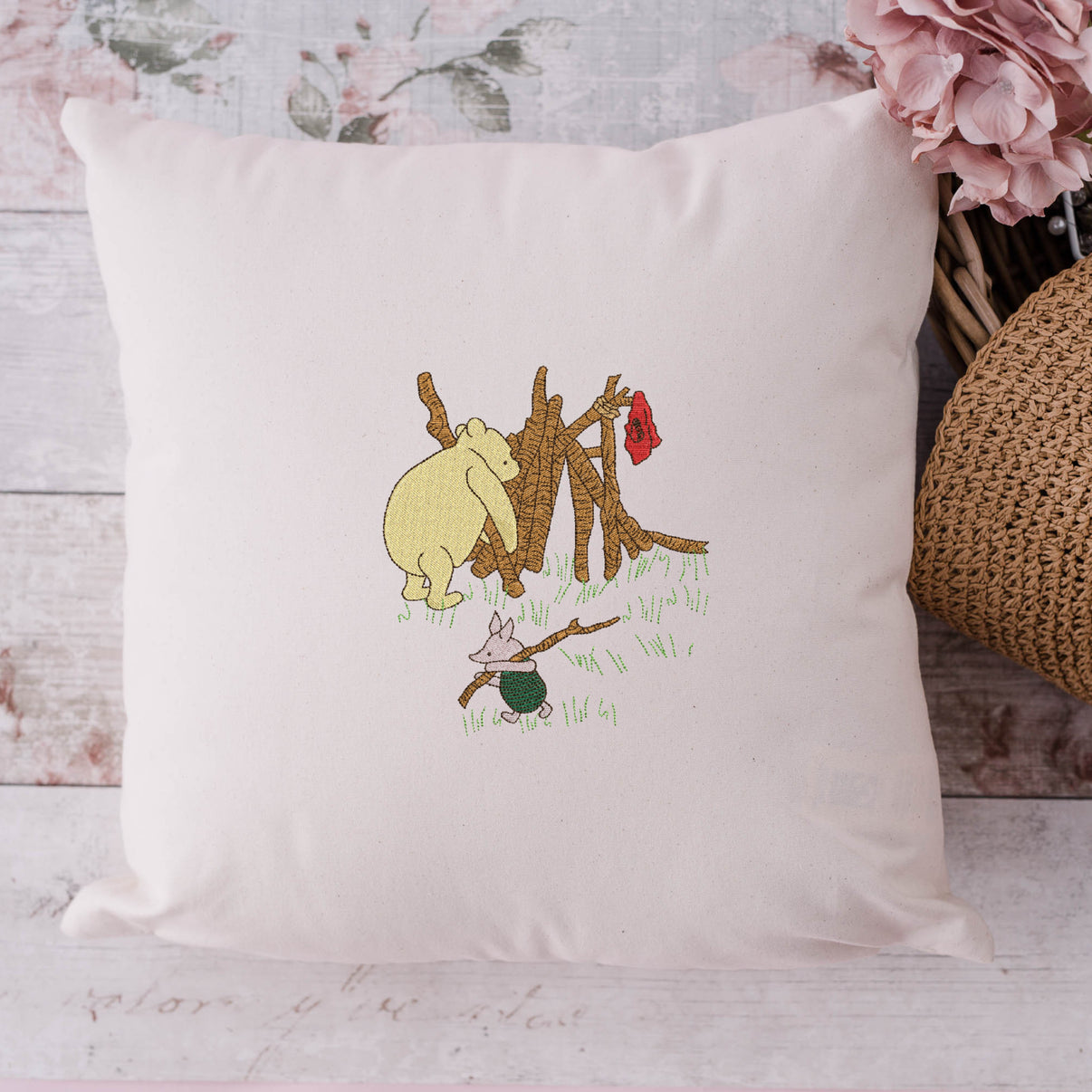 Pooh & Piglet Building Eeyore Home – Digital Stitch Empire