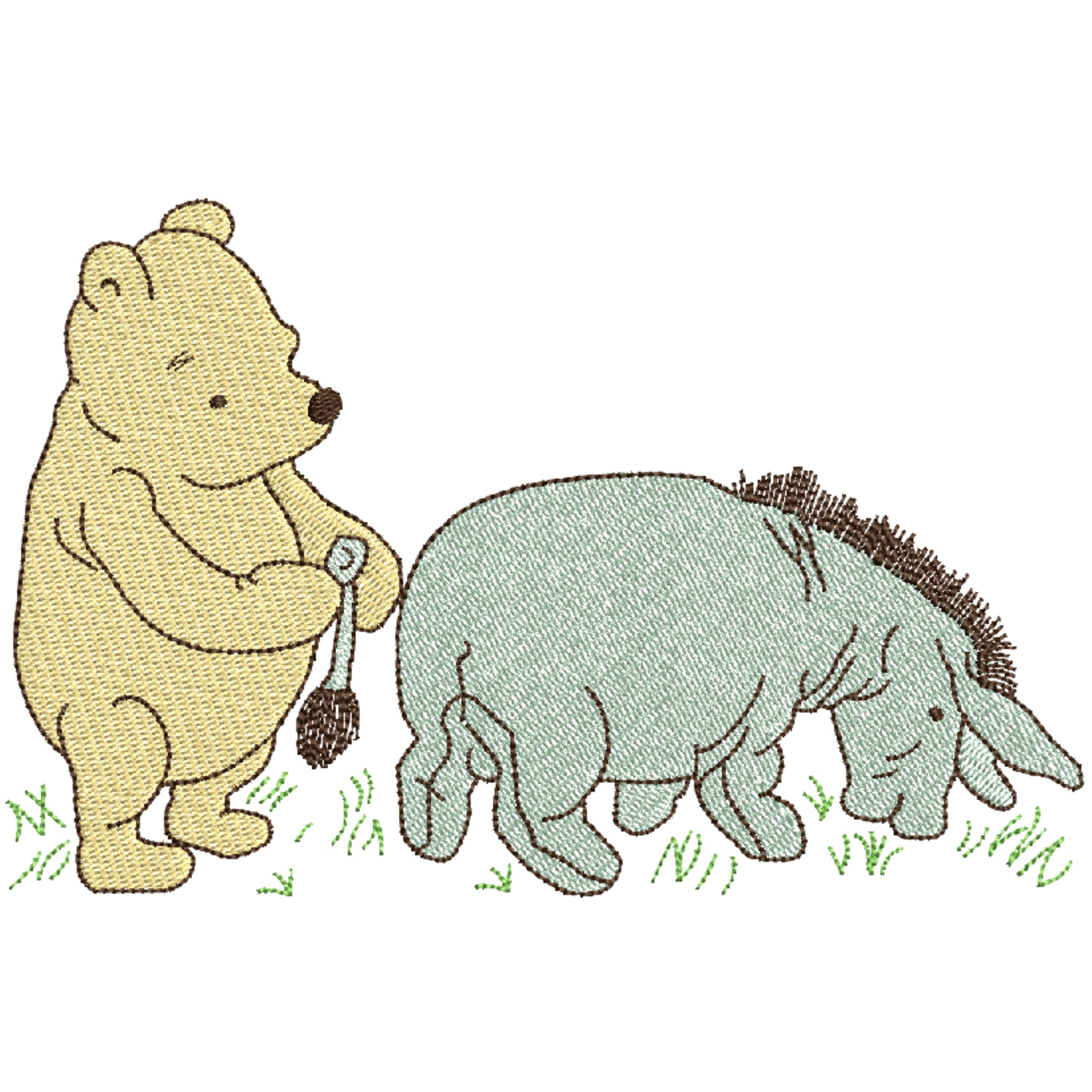 Pooh Pining Eeyore's Tail – Digital Stitch Empire